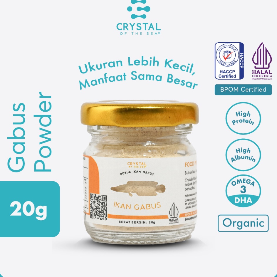 Jual Official Shop Crystal of the Sea Gabus Powder 2GR Bubuk Ikan Gabus ...