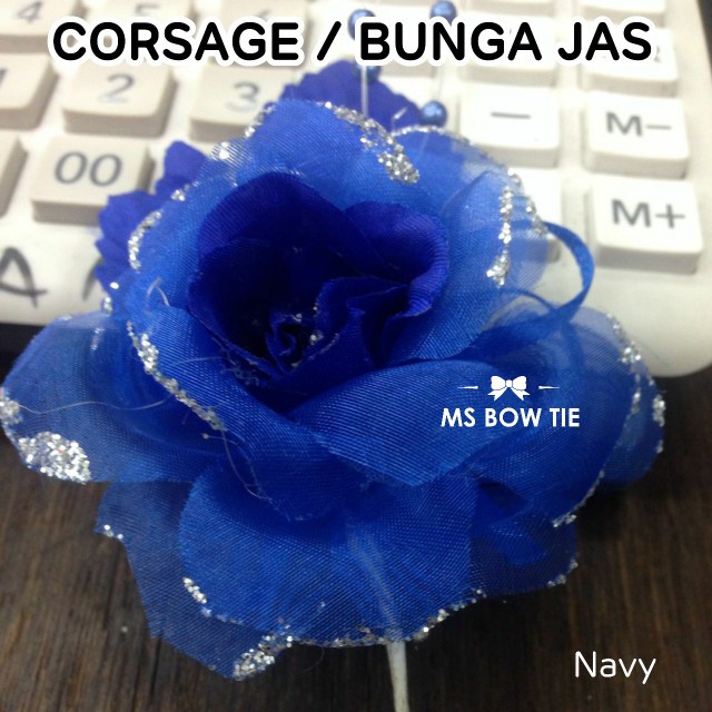Jual Corsage Jas Korsase Panitia Bunga Dada Warna Biru | Shopee Indonesia