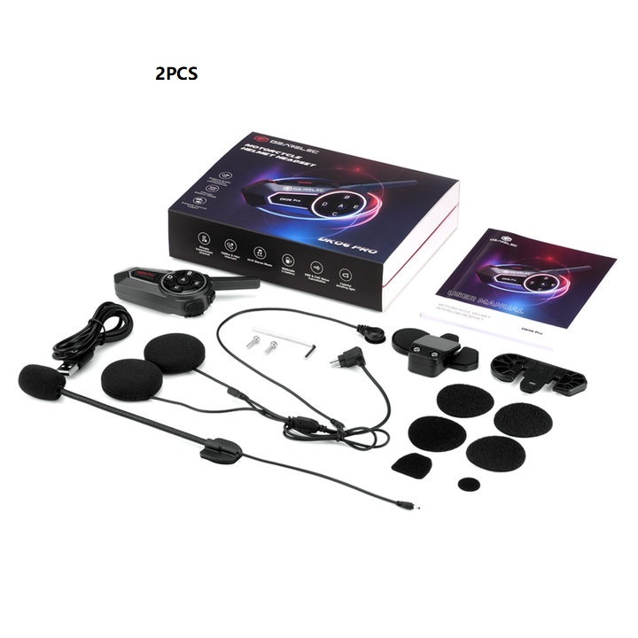 Jual GEARELEC DK06 PRO Headset Interkom Helm Sepeda Motor untuk Koneksi ...