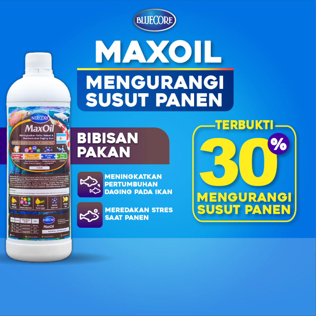Jual BlueCore MaxOil Vitamin Ikan untuk Meningkatkan nafsu makan dan ...