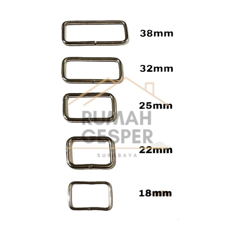 Jual (100 PCS) RE RING KOTAK BESI NIKEL 18mm/22mm/25mm/32mm/38mm ...