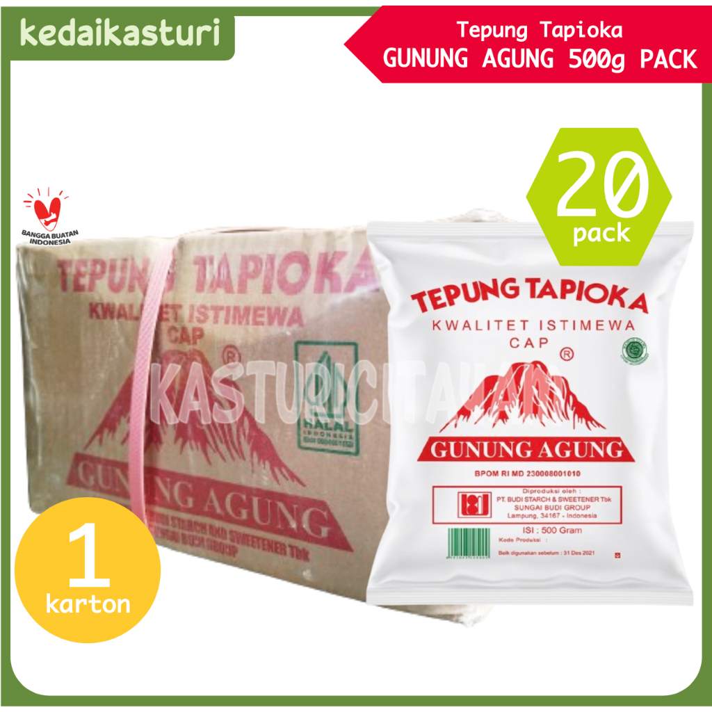 Jual Tepung Tapioka Sagu Gunung Agung Merah 500gr - 1 Karton x 20 Pack ...