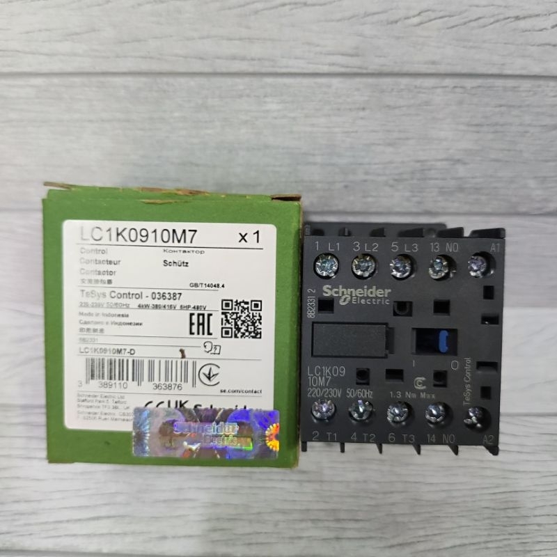 Jual KONTAKTOR CONTACTOR MINI LC1K0910M7 1NO 3P 20A 4KW 220VAC ...