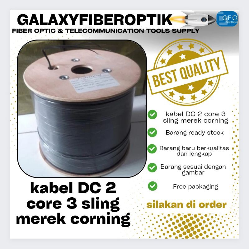 Jual kabel DC 2 core 3 sling merek corning | Shopee Indonesia