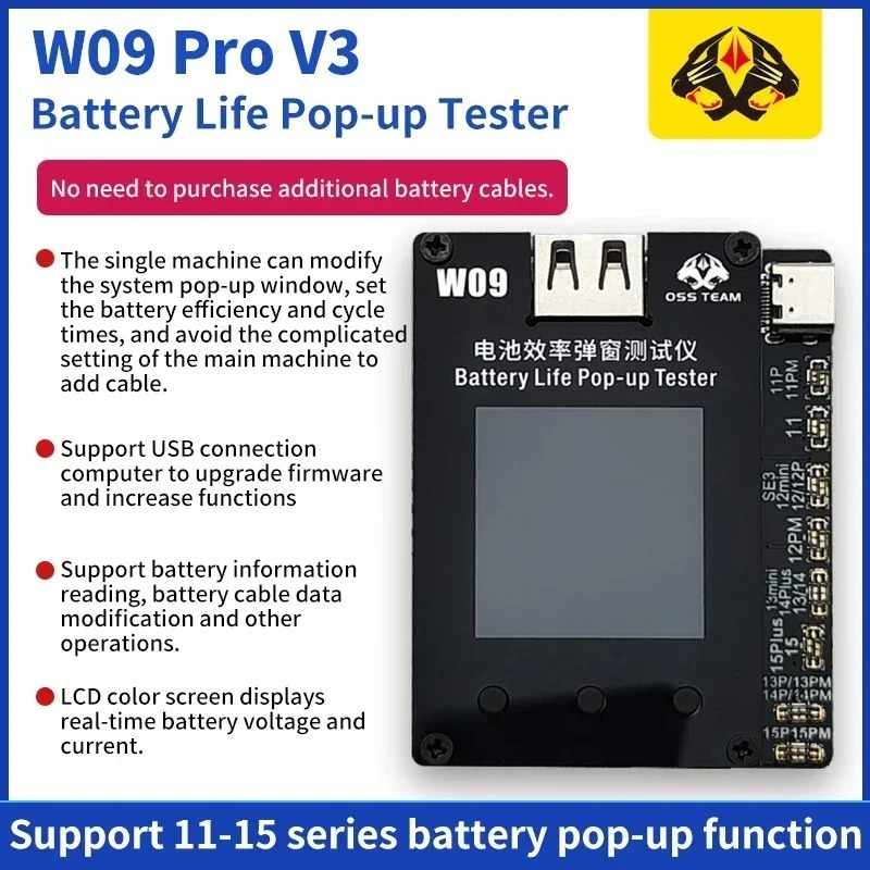 Jual Oss W09 Pro V3 batterai life pop up tester | Shopee Indonesia