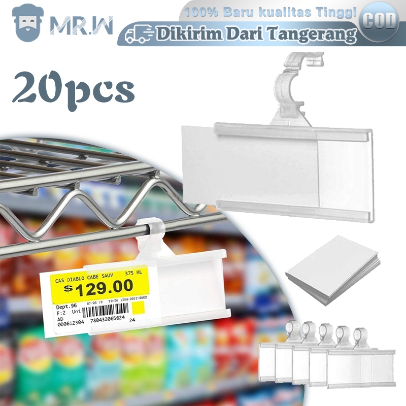 Jual 20pcs/Set Label Harga Mika Price Tag Holder Minimarket Tag Harga ...