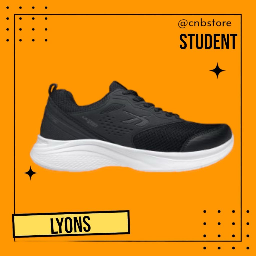 Jual SPOTEC Sepatu STUDENT Art LYONS-Hitam/Putih | Shopee Indonesia