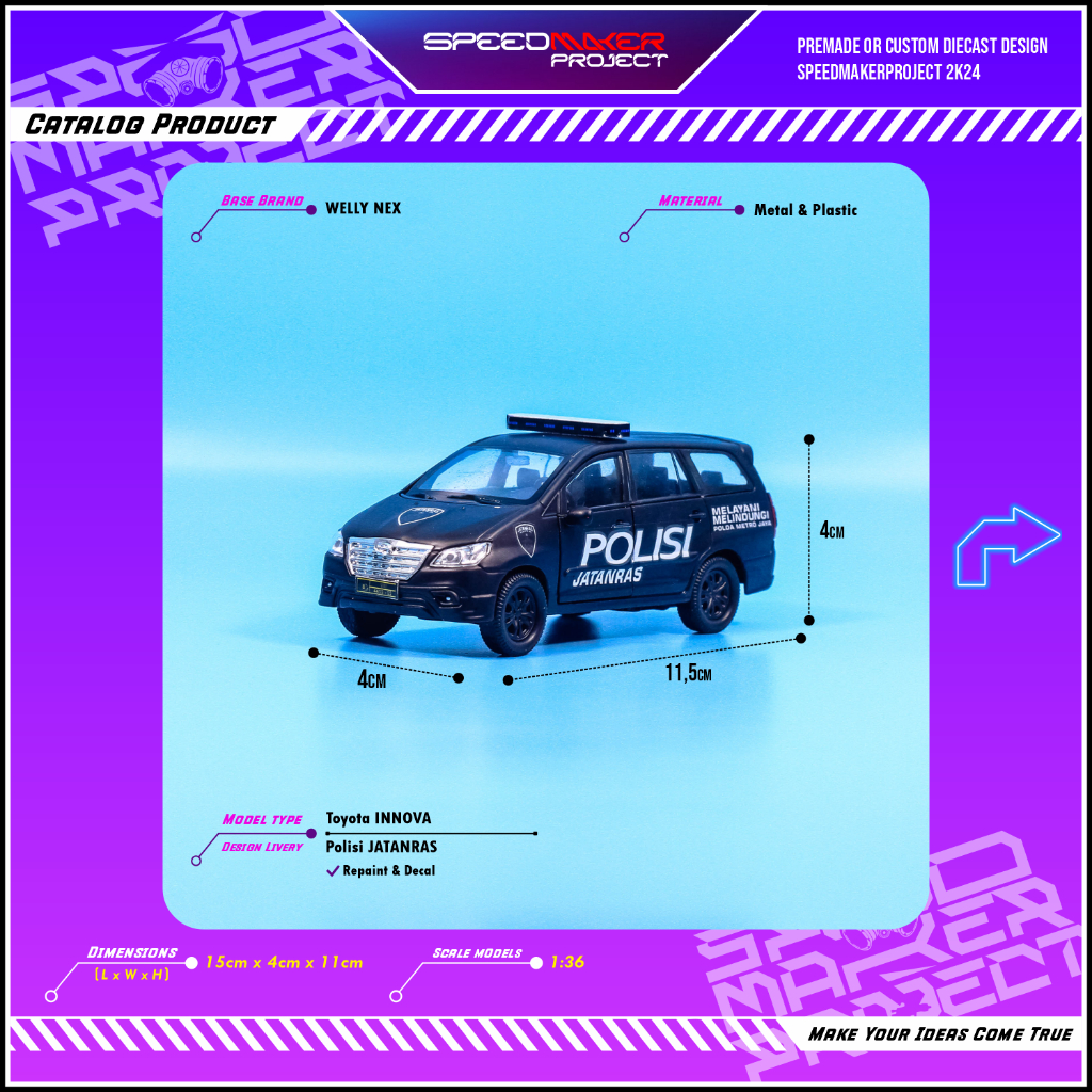 Jual Welly Nex Custom Toyota Innova Polisi JATANRAS Diecast Miniatur ...