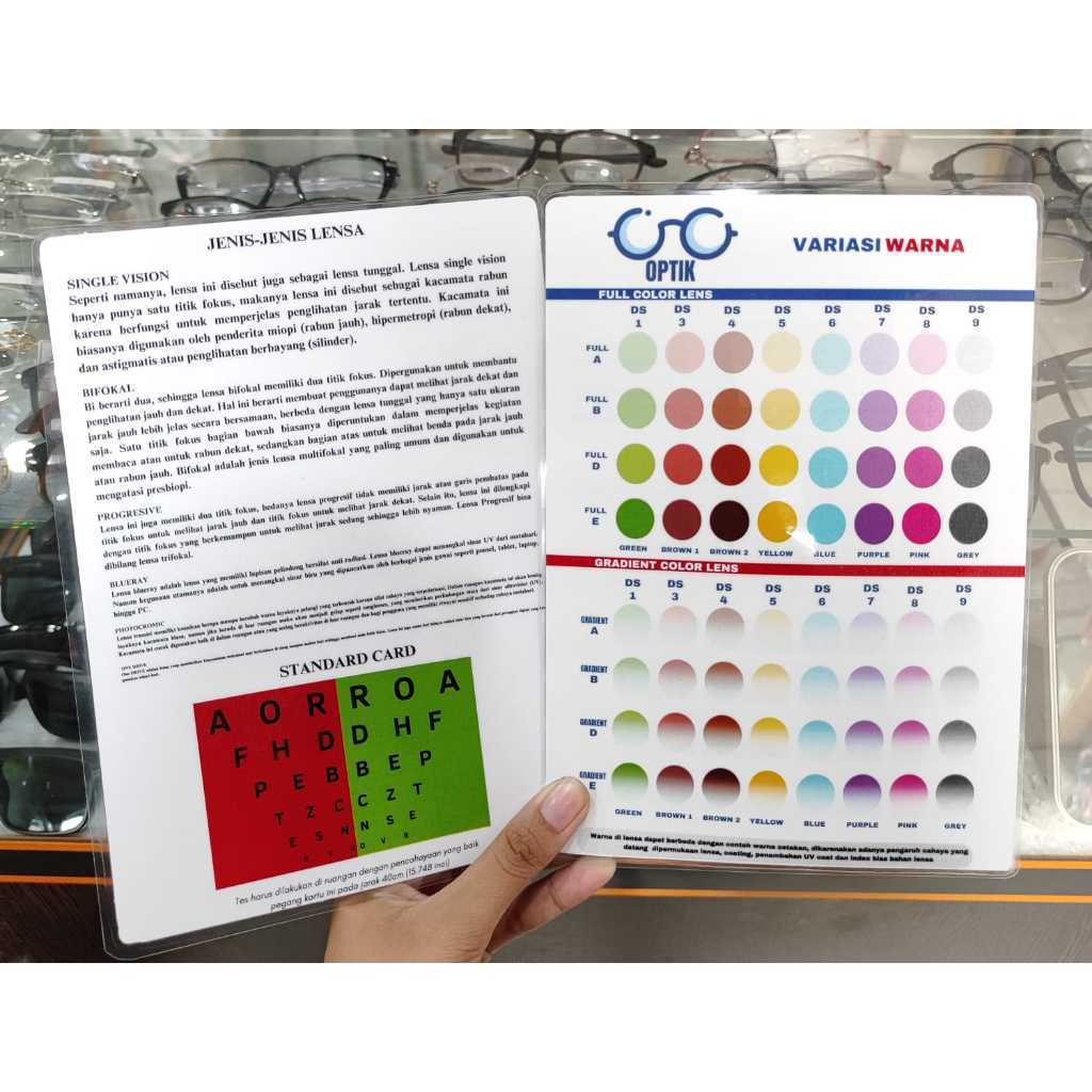 Jual Kartu Jaeger, Reading Card, Jaeger Card, CONTOH WARNA LENSA 2 SISI ...
