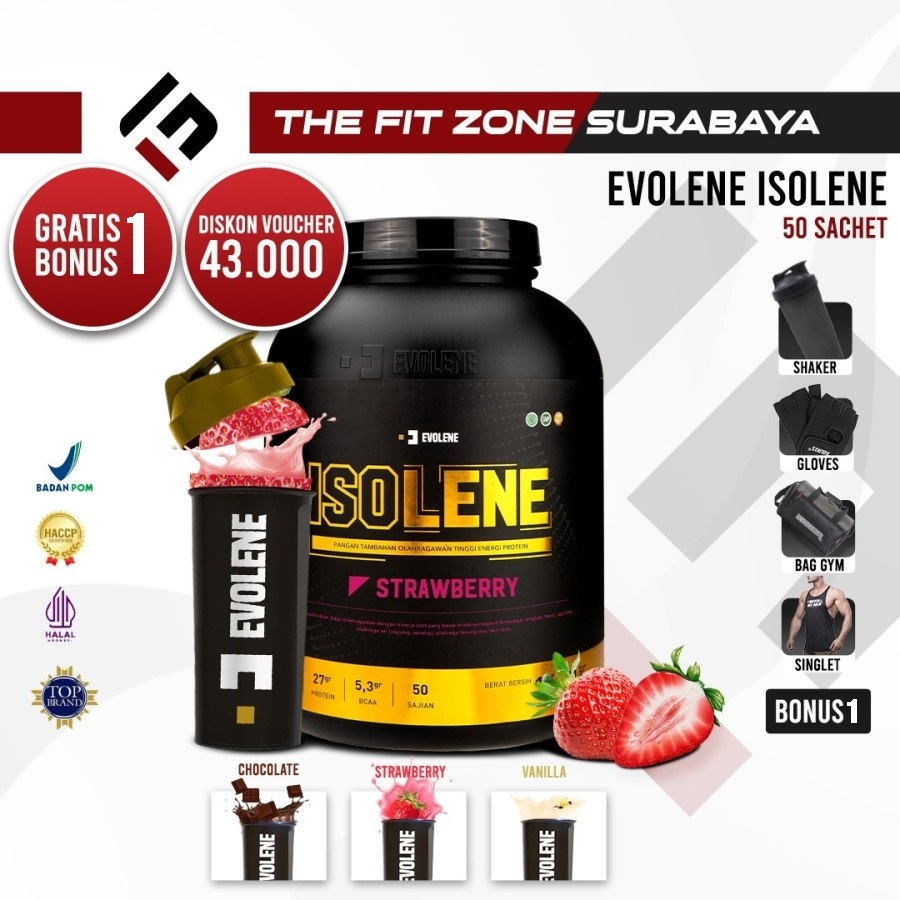 Jual EVOLENE Isolene 50 Sachet ( 1.650 Gram ) Susu Whey Protein Isolate ...