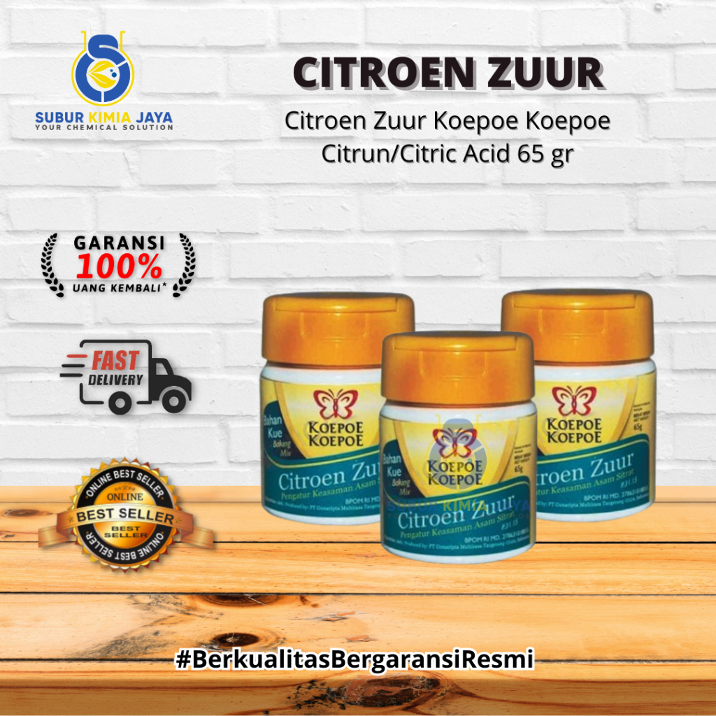 Jual KOEPOE CITROEN ZUUR / CITRUN / CITRIC ACID 65 GR | Shopee Indonesia