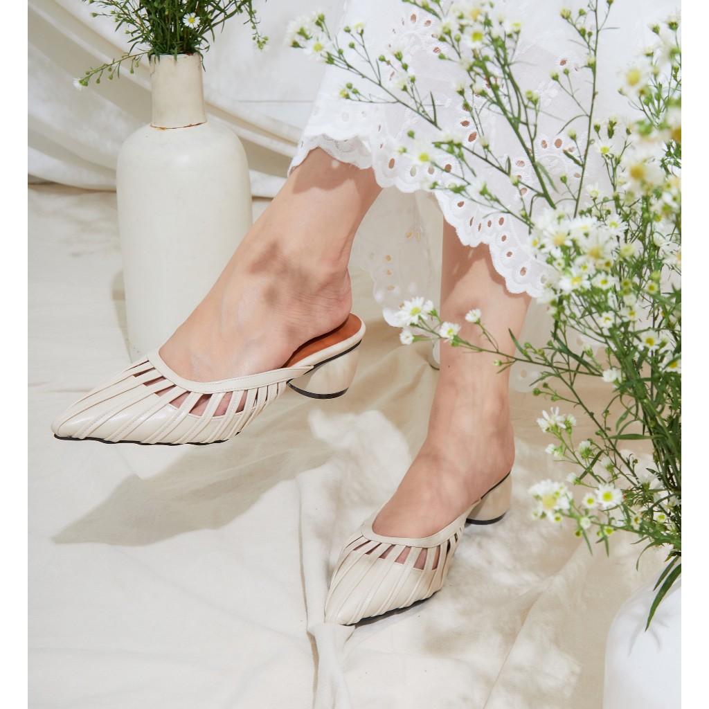 Jual Vimemo Mecca - Heels 3cm Mules Heels | Korean Heels Selop Pesta ...