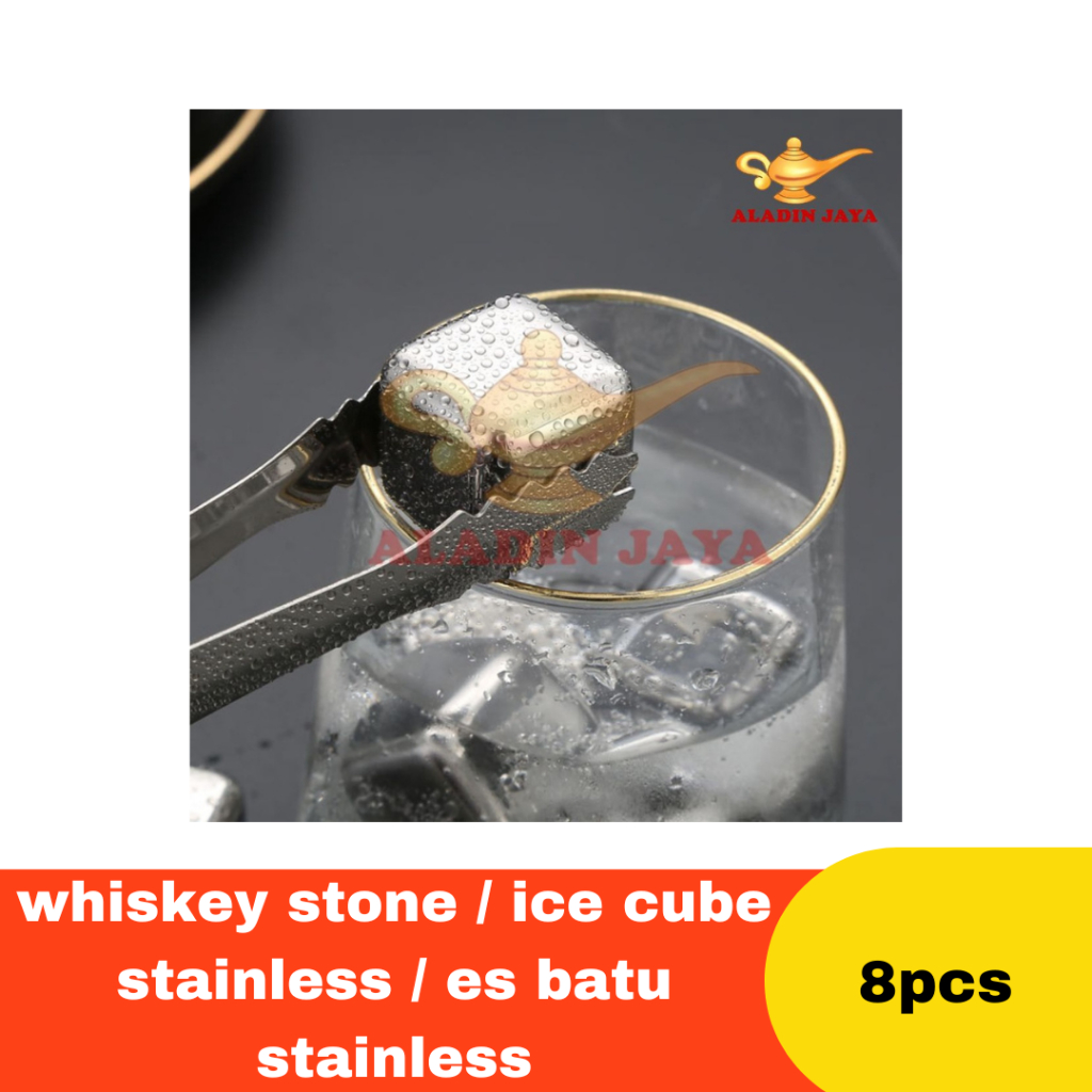 Jual whiskey stone / ice cube stainless / es batu stainless / whisky stone ice cubes / wine ...