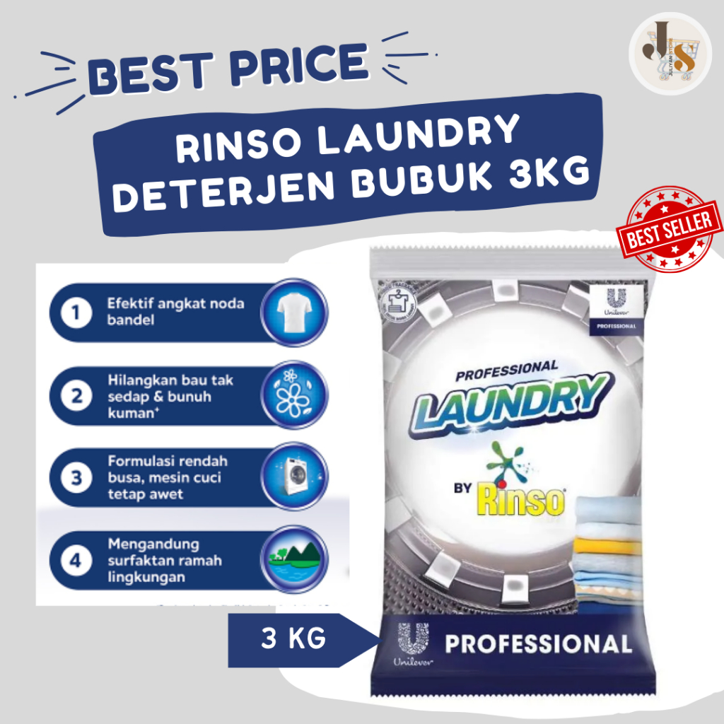 Jual Rinso Professional Detergent Laundry Kiloan Bubuk 3 Kg | Shopee ...
