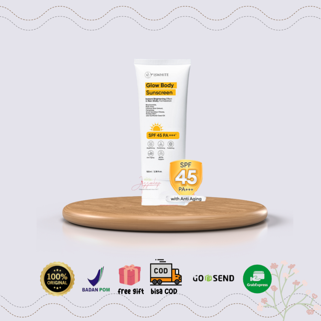 Jual ISWHITE Glow Body Sunscreen SPF 45 PA +++ | Hybrid Sunscreen ...