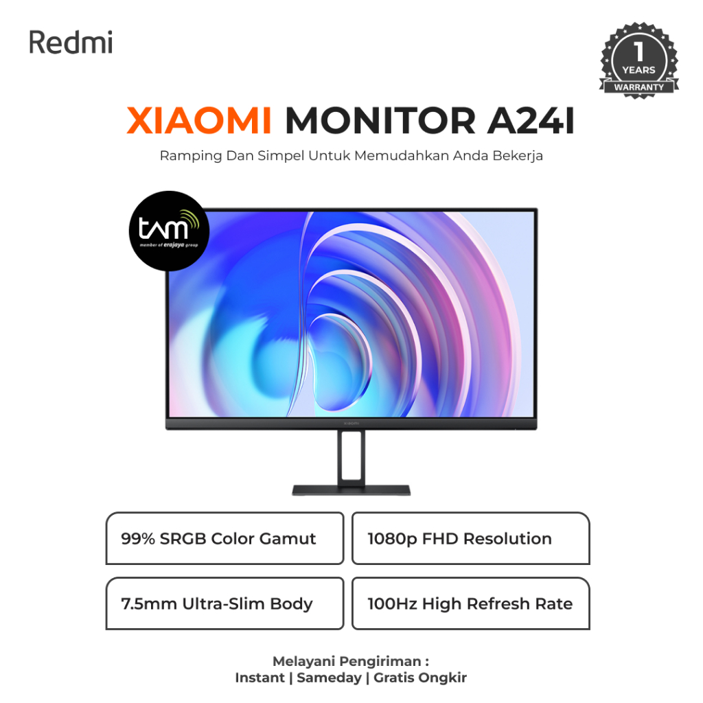 Jual Xiaomi Mi Monitor 24" A24i FHD IPS 100Hz HDMI Ultra Slim Garansi Resmi | Shopee Indonesia
