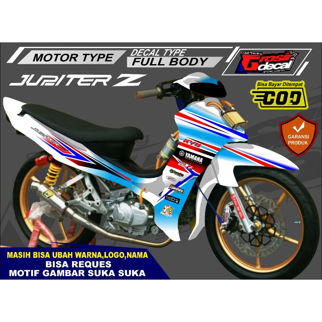 Jual Decal Sticker Stiker Jupiter Z Putih Full Body Fullset Bebas ...