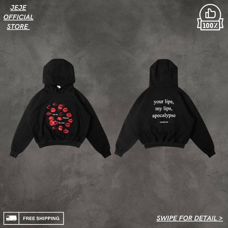 Jual [BARU] HOODIE TELEPATI.CHE KISS ME BLACK / WHITE - ORIGINAL 100% ...