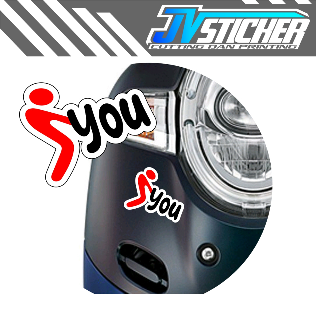 Jual sticker you karakter lucu cutting sticker motor murah viral emoji ...