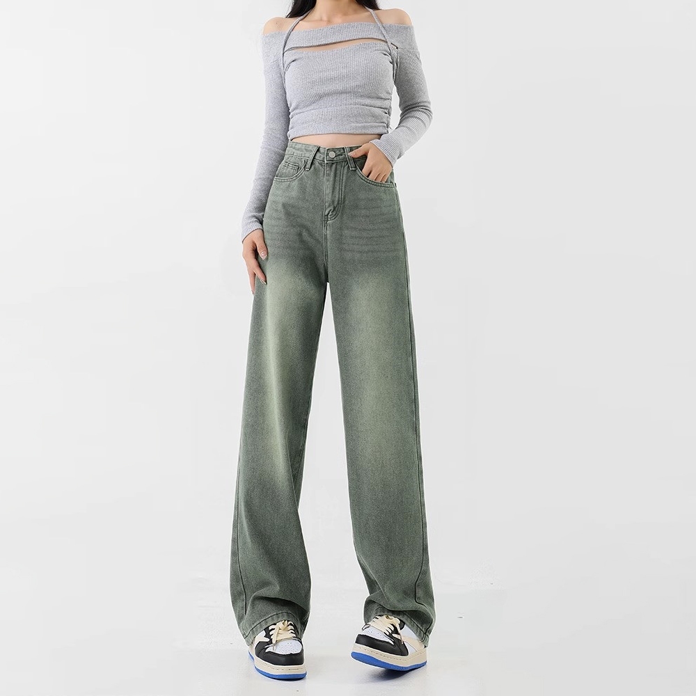 Jual Biru retro Highwaist Celana Jeans Wanita Loose Kekinian | Shopee ...