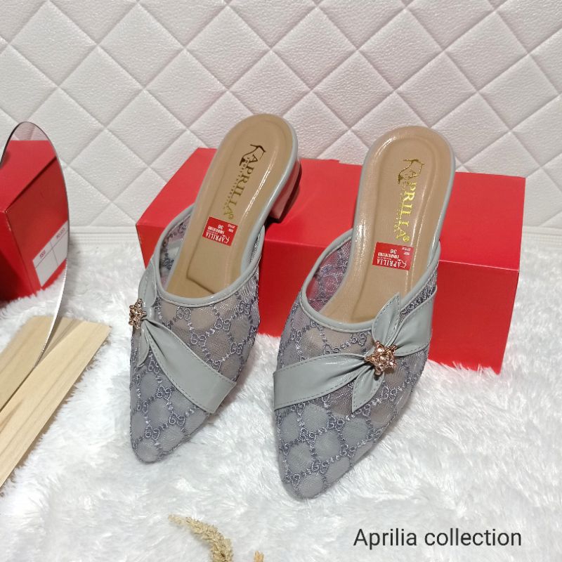 Jual sandal wanita pesta hak tahu 3cm terbaru ab-01/heels pesta brukat ...