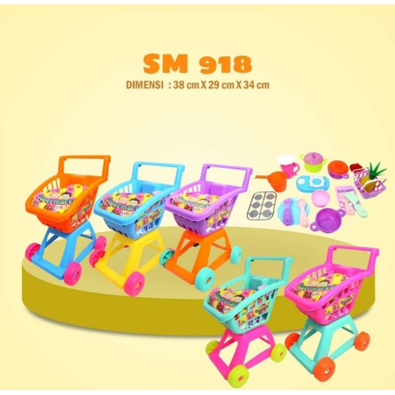 Jual MAINAN TROLI SM 918 / Trolley Troly / Keranjang Belanja Anak ...