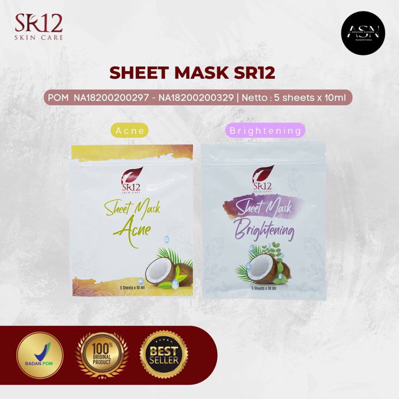 Jual SHEET MASK SR12 / MASKER BERJERAWAT & MASKER MENCERAHKAN | Shopee Indonesia