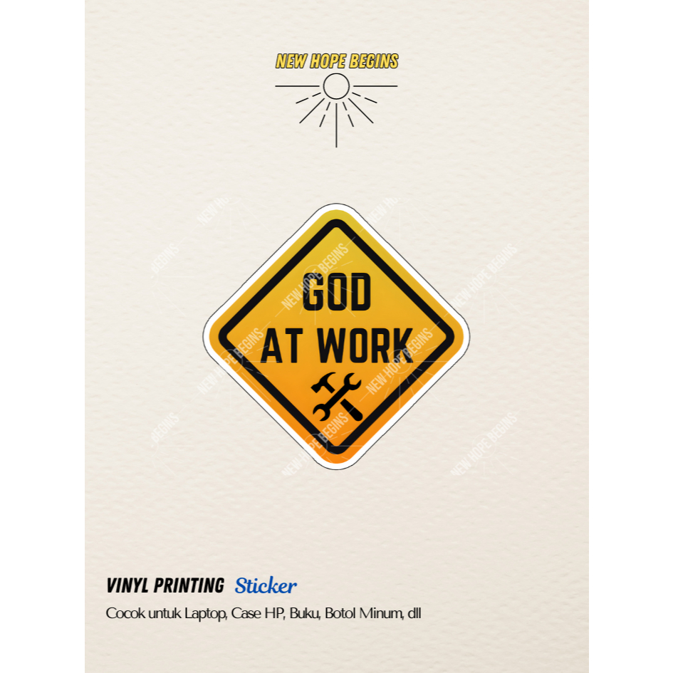 Jual STIKER ROHANI ALKITAB GOD AT WORK / VINYL WATERPROOF ANTI AIR ...