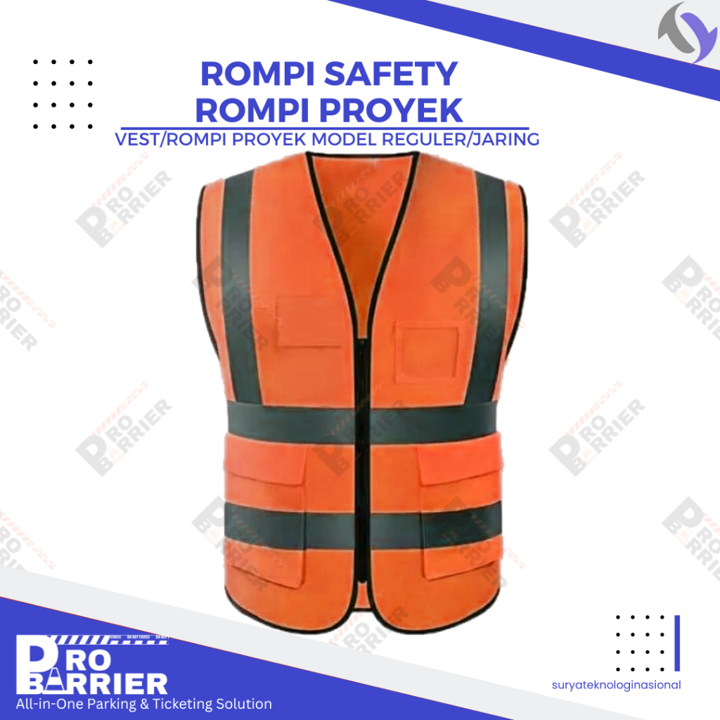 Jual Rompi Proyek / Rompi Safety ID Holder 3 Saku dengan Reflective ...