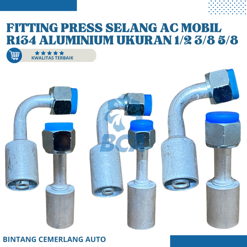 Jual FITTING PRESS SELANG AC MOBIL R134 ALUMINIUM Ukuran 1/2 3/8 5/8 ...