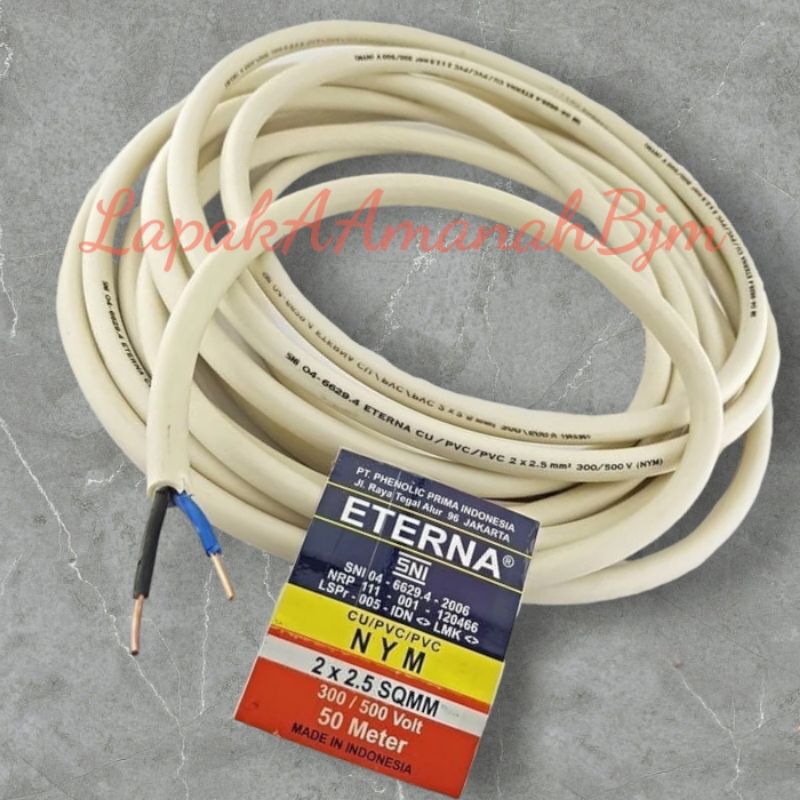 Jual KABEL LISTRIK PERMETER KAWAT TUNGGAL NYM 2X1.5 ETERNA SNI | Shopee Indonesia