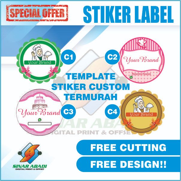 Jual STIKER LABEL PRODUK USAHA UMKM DESIGN CUSTOM A3+ CROMO FREE ...