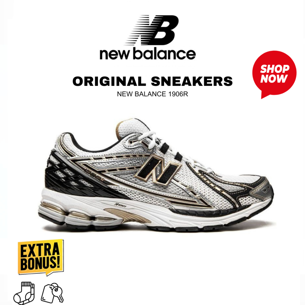 Jual Sepatu Sneakers NEW BALANCE 1906R White Black Gold ORIGINAL BNIB ...
