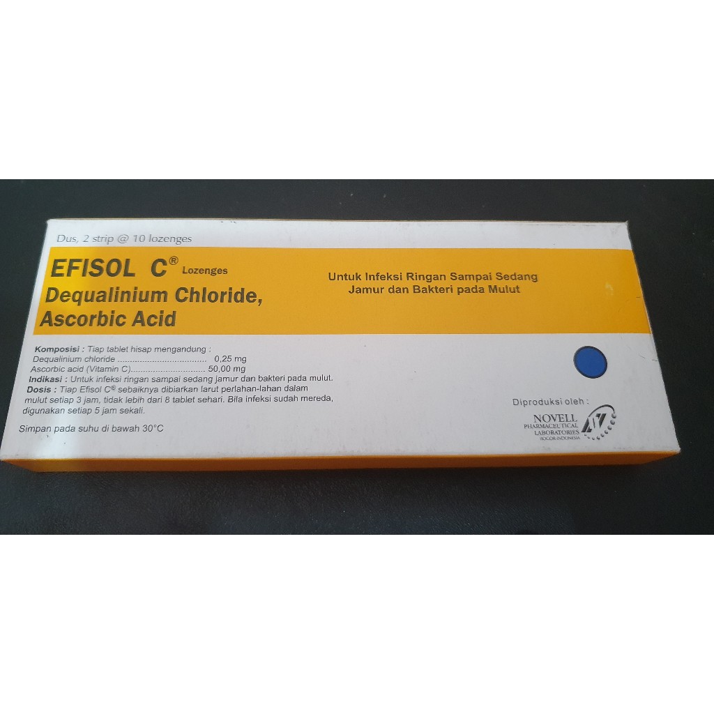 Jual Efisol C 10 Tablet Hisap Obat Sakit Tenggorokan Sariawan | Shopee ...