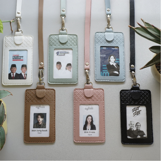 Jual Aghili Tag Holder ID Card Lanyard Emboss Pattern Batik Warna ...