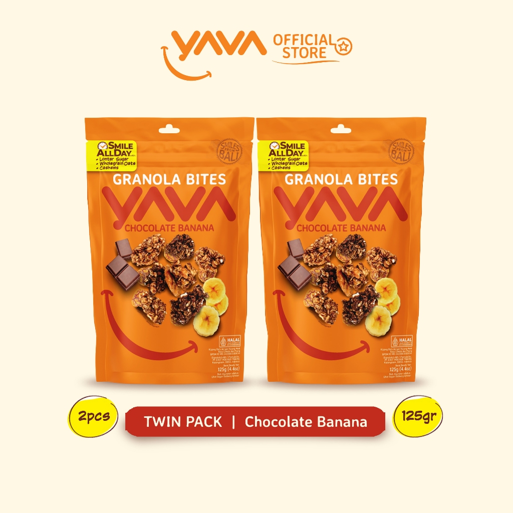 Jual YAVA Twin Pack Granola Bites Chocolate Banana (2 x 125g) | Shopee ...