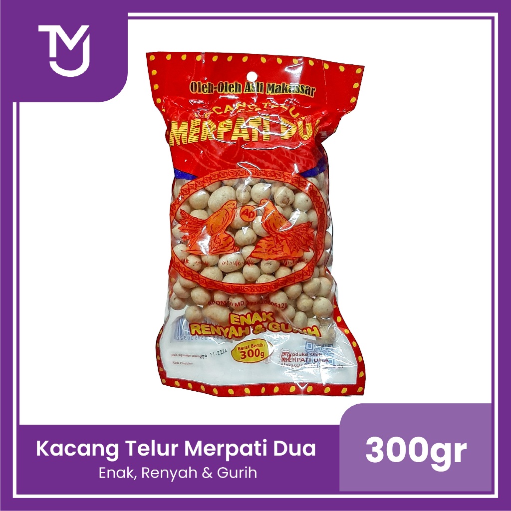 Jual Kacang Telur Cap Merpati Dua Oleh-oleh khas Makassar 300gr ...