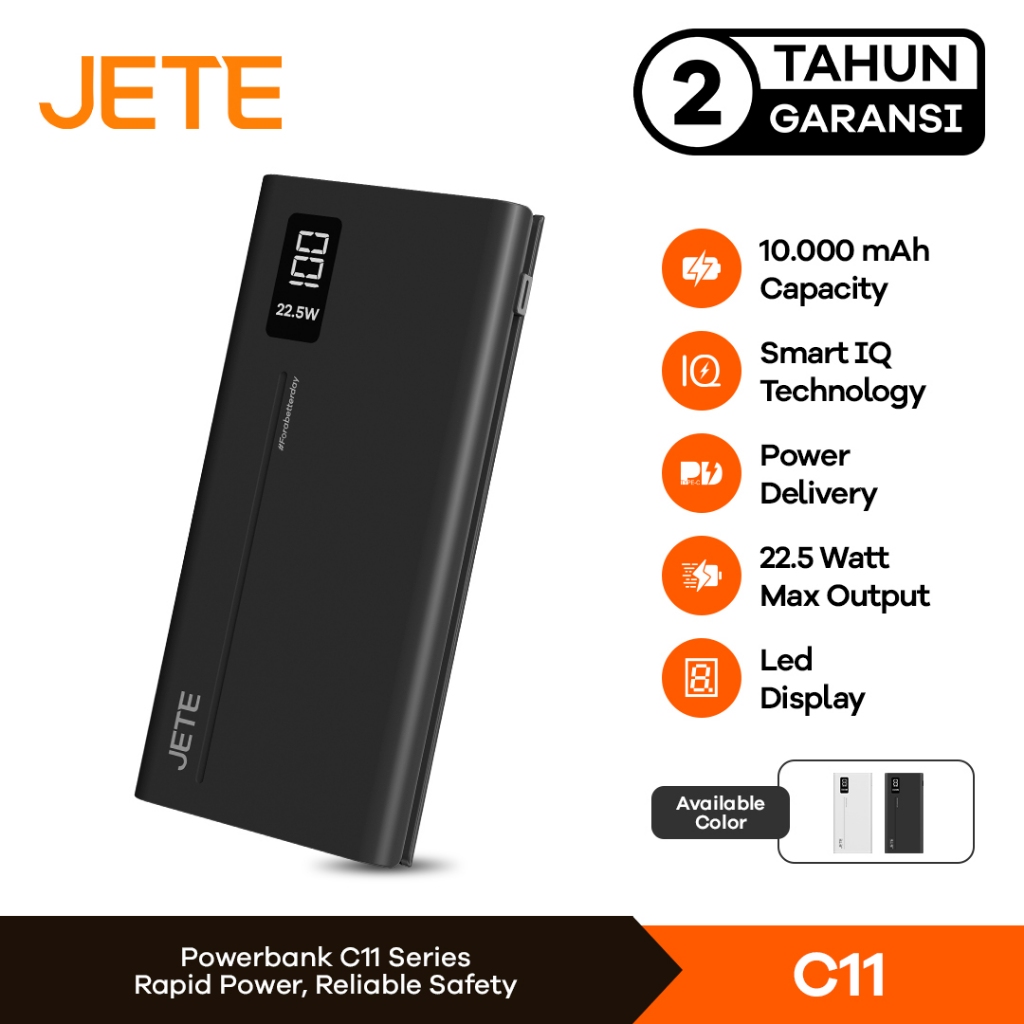 Jual JETE Powerbank 10000 MaH Fast Charging with PD Power bank JETE C11 ...
