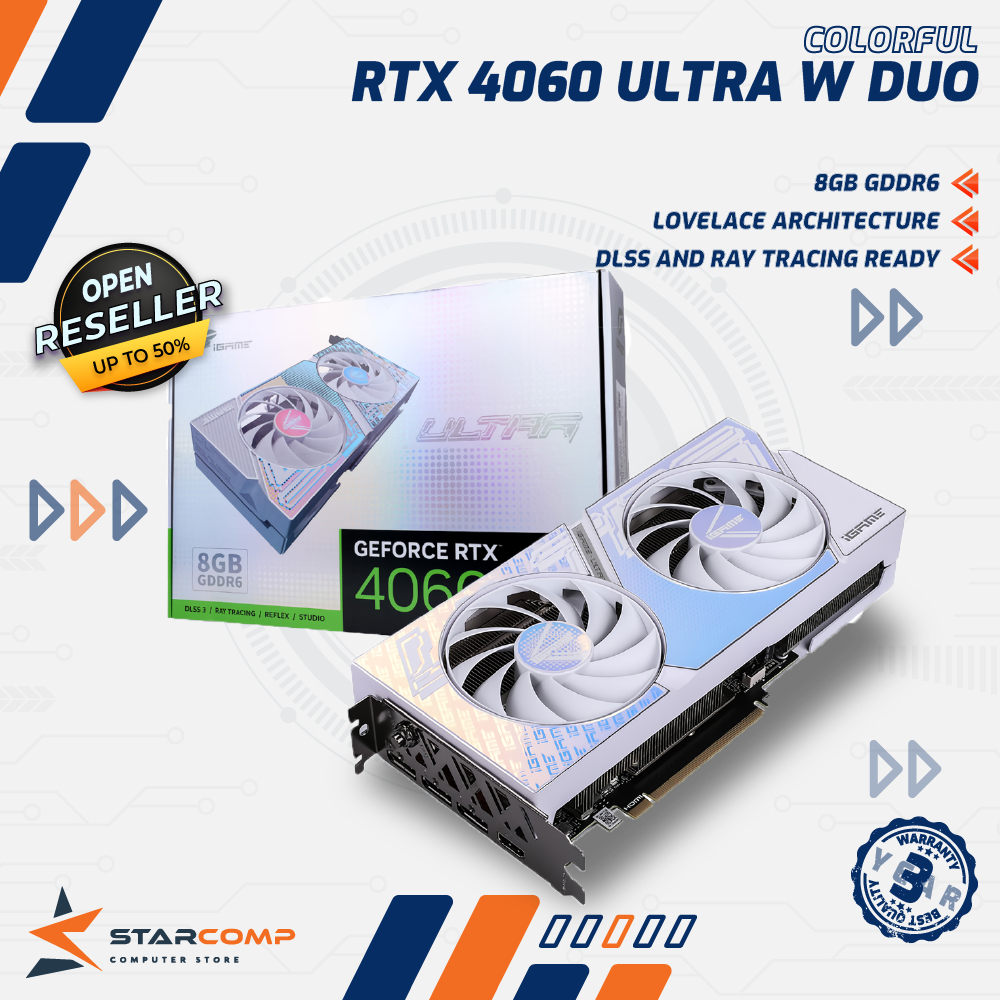 Jual Colorful iGame GeForce RTX 4060 Ultra W DUO OC 8GB-V VGA RTX4060 ...
