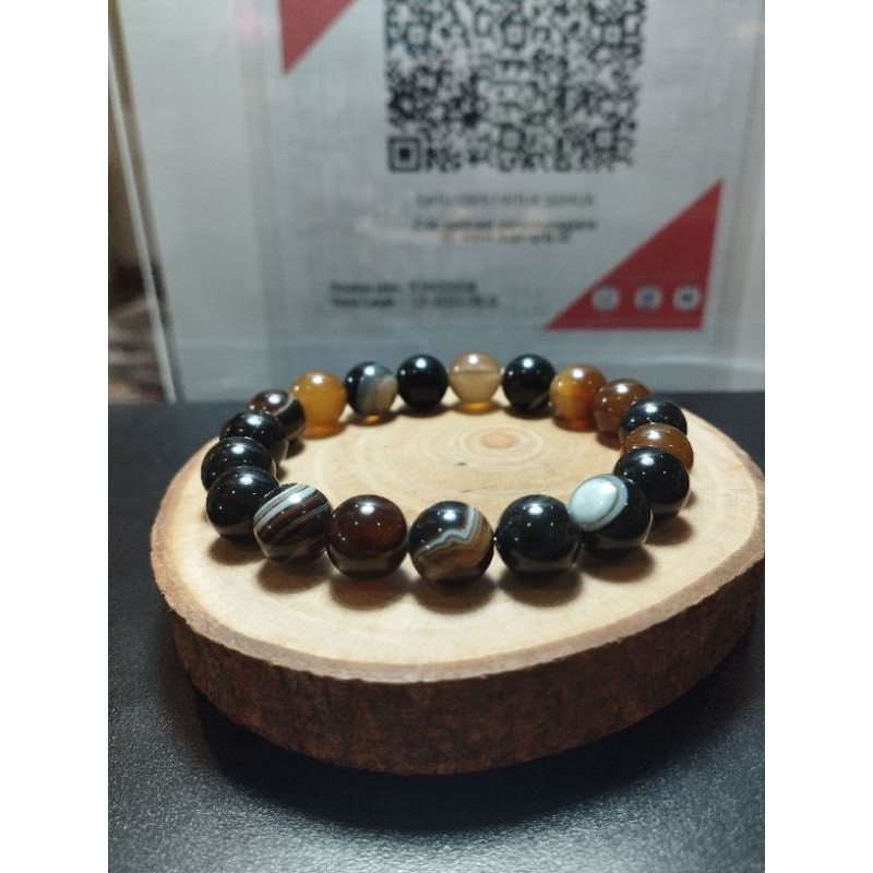 Jual Batu alam segi garis hitam agates | Shopee Indonesia