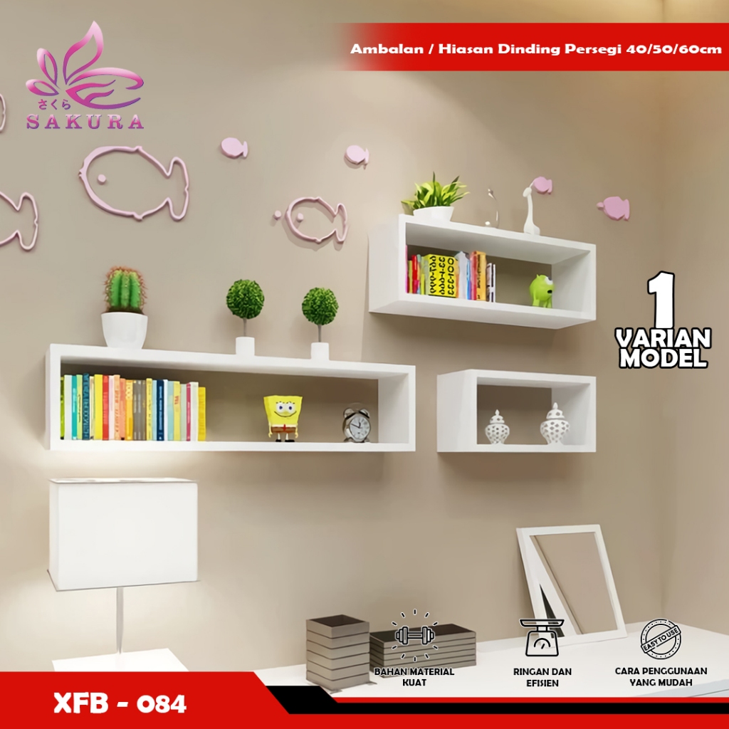 Jual Rak Buku Hiasan Dinding Ruang Tamu Rak Penyimpanan Dinding Kamar ...
