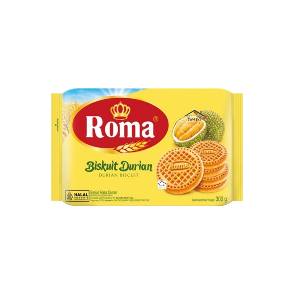 Jual Roma Biskuit Durian Kue Renyah dan Gurih Rasa Durian dari Mayora ...