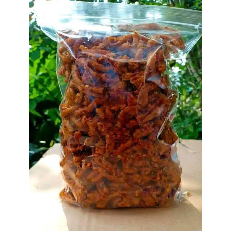 Jual Usus Krispi / kripik usus 250gram / 250gr usus Crispy bumbu pedas ...