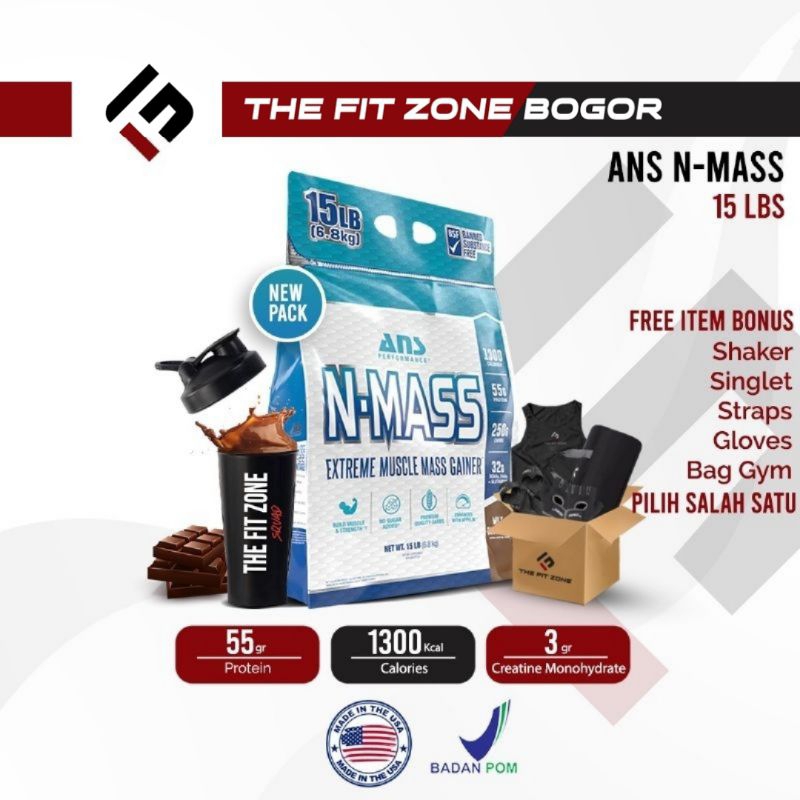 Jual ANS N MASS Gainer 15 Lbs N Mass Weight Gainer | Shopee Indonesia