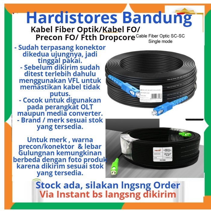 Jual Kabel Fiber Optik Dropcore FTTH Kabel FO Precon 250m 265m Siap ...