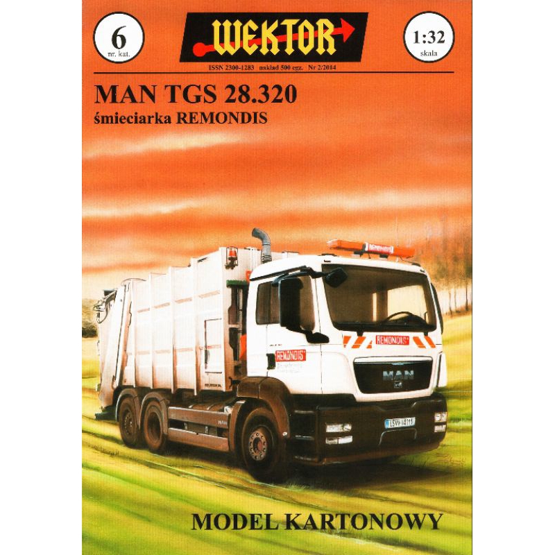 Jual Lembaran pola papercraft truk sampah MAN TGS skala 1:32 (OP-Aa5 ...