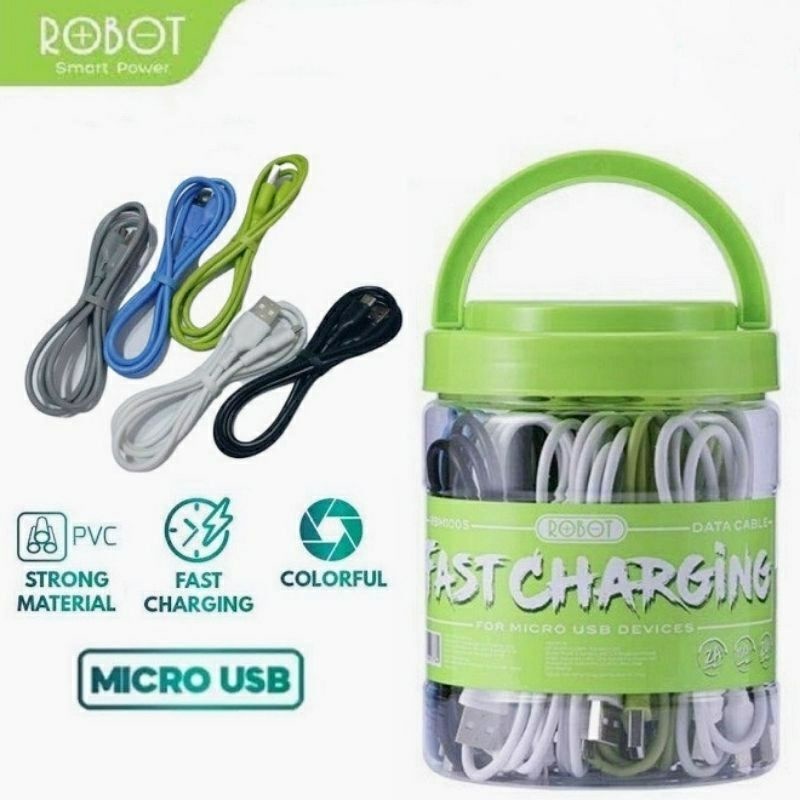 Jual Kabel Data Robot fast Charging Micro USB / type C / TOPLES isi ...