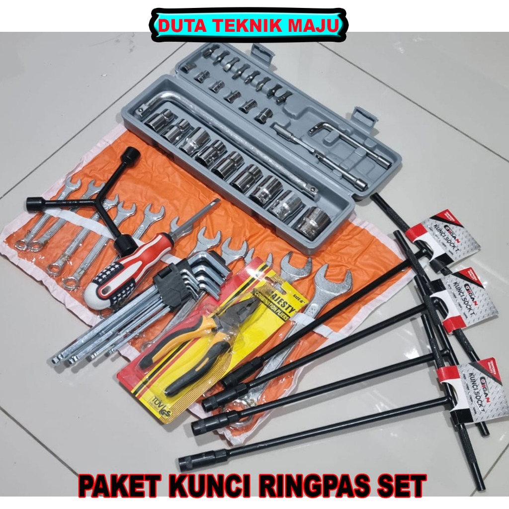 Jual Paket Komplit Multipro Kunci Ring Pas Set + Kunci Sock Set 27 pcs ...