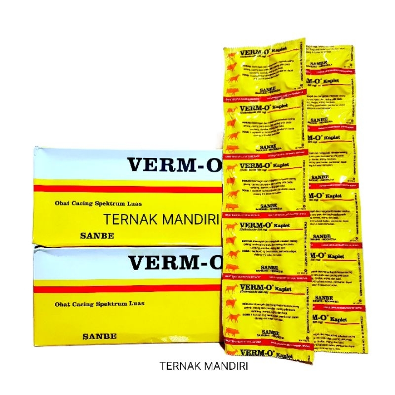 Jual VERM-O 1 STRIP ISI 10 KAPLET Obat Cacing Untuk Kambing dan Domba ...