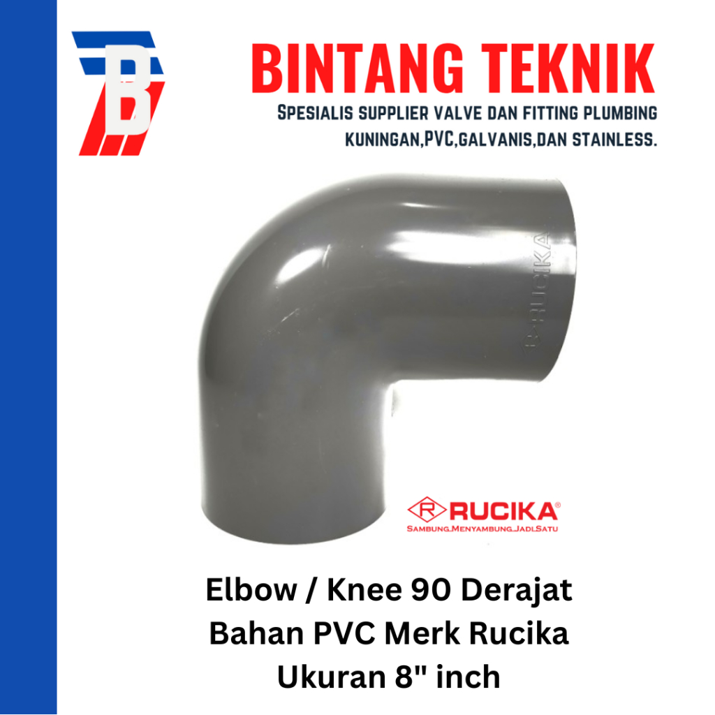 Jual Elbow / Knee 8" inch PVC Rucika AW 90 Derajat | Shopee Indonesia